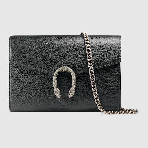 Gucci Dionysus Wallet On Chain Leather - Black Leather | Editorialist